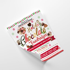 Editable Fundraiser Flyer, Christmas Chocolate Candy Holiday Flyer ...