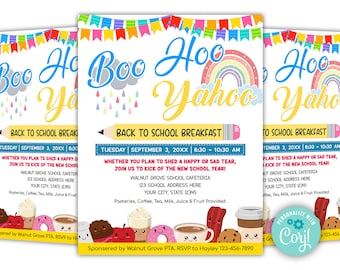Boo Hoo Yahoo Breakfast Social Printable PTA PTO Flyer Invite School ...