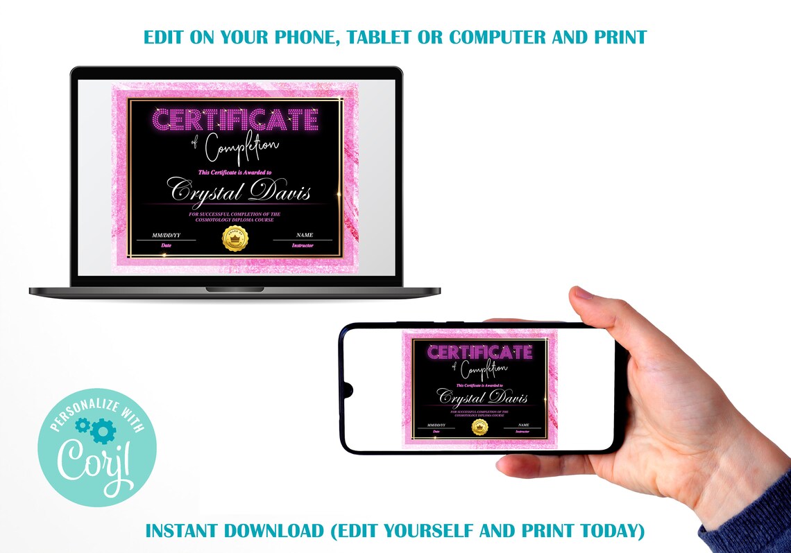 Hair Certificate of Completion, Lash Certificate - Etsy
