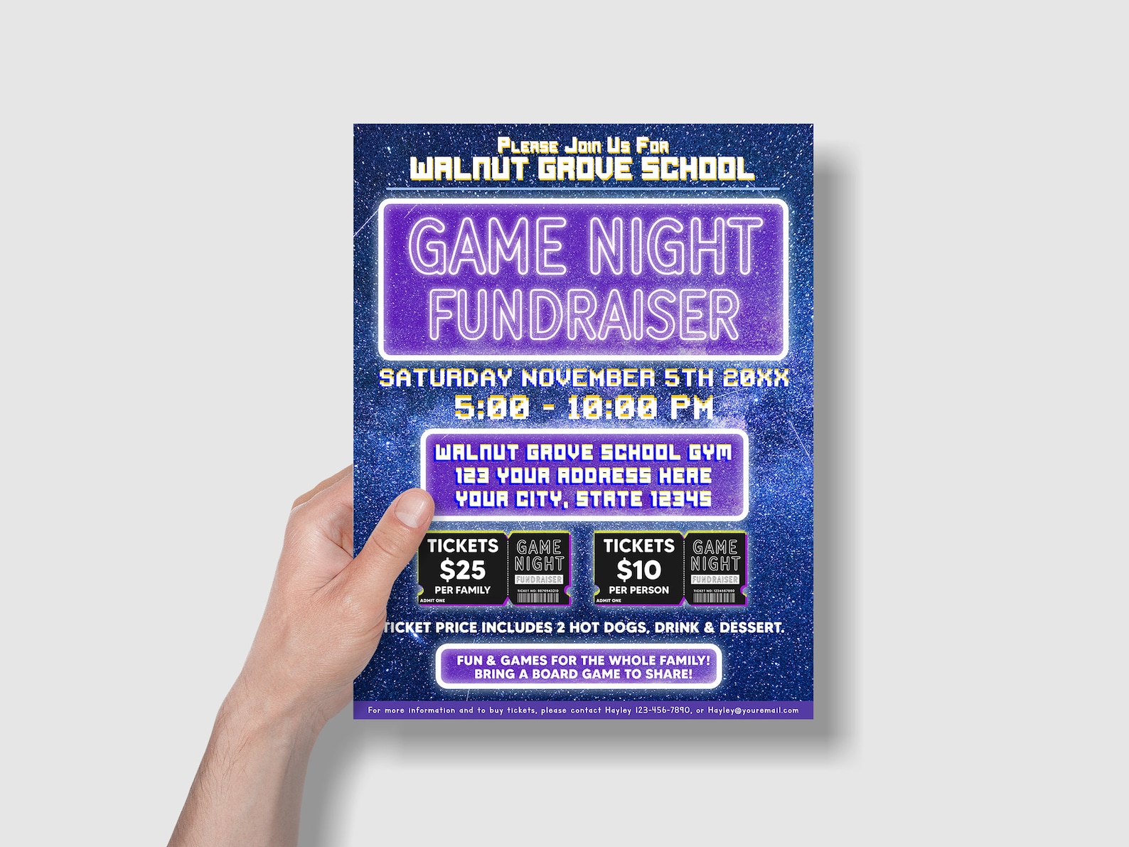 Editable Game Night Flyer Template, Family Game Night Invitation, DIY ...