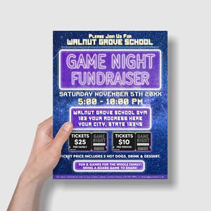 Editable Game Night Flyer Template, Family Game Night Invitation, DIY ...