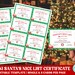 Mini Nice List Certificate Printable, Santa Certificate, Card Size ...
