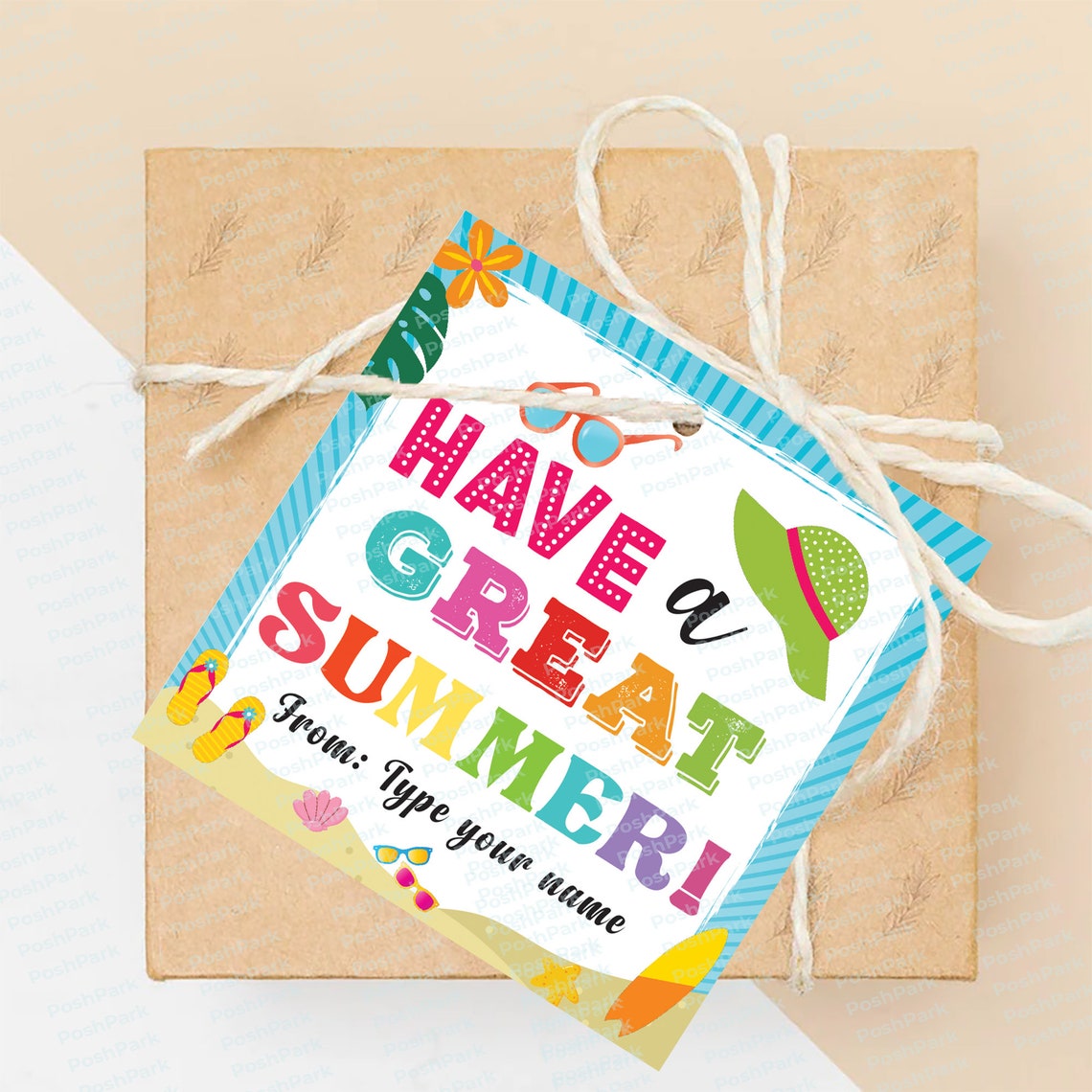 Editable Have a Great Summer Treat Bag Topper With Name End - Etsy