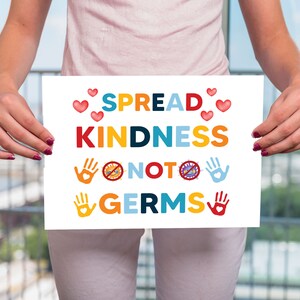 Printable Spread Kindness Not Germs Poster, PDF School Health Safety ...