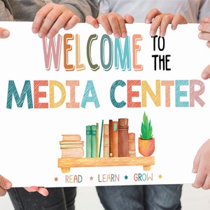 Printable Welcome to the Media Center Sign PDF, School Media Center ...