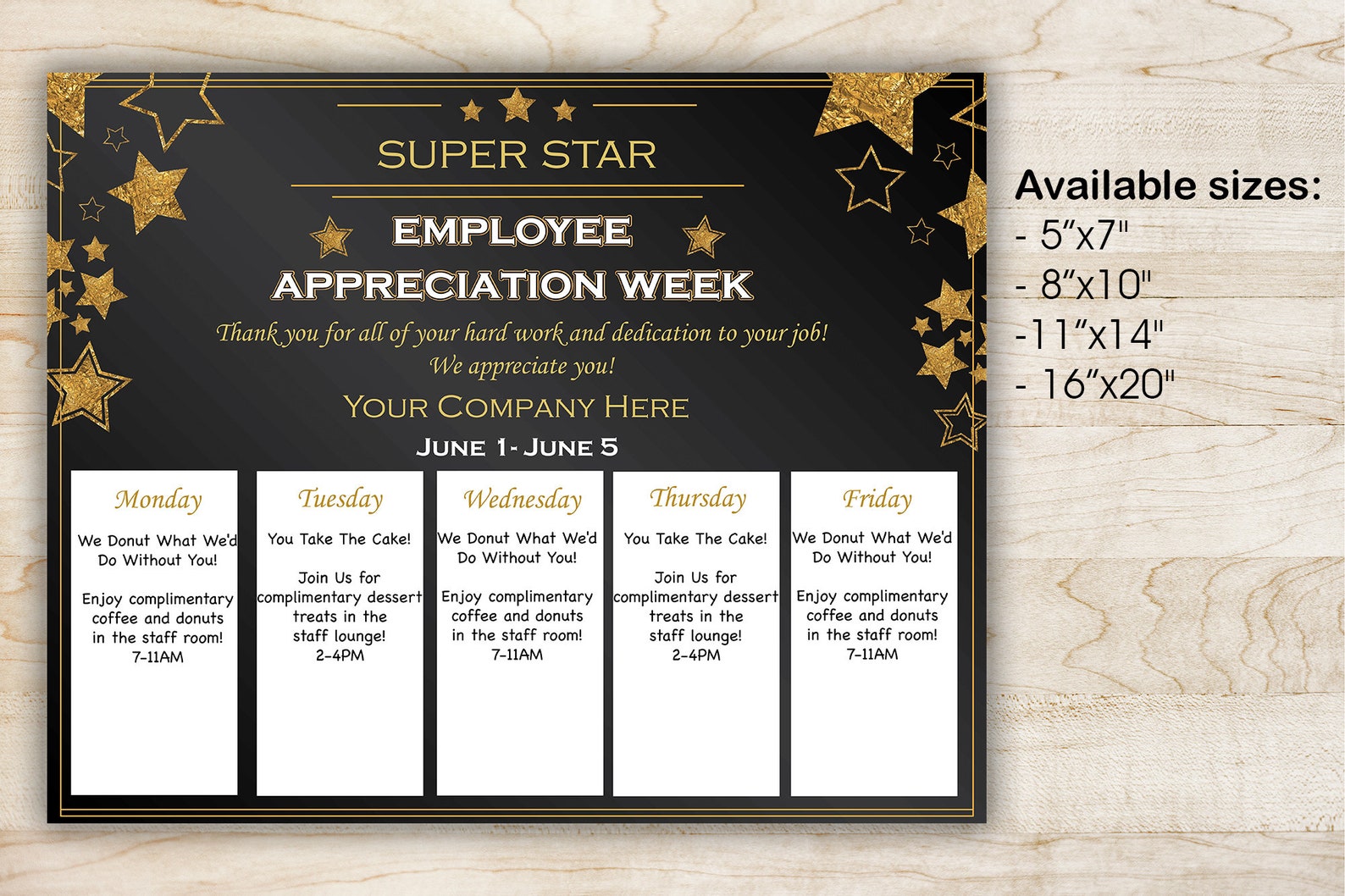 EDITABLE Staff Appreciation Week Template Employee - Etsy