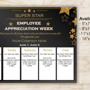 EDITABLE Staff Appreciation Week Template, Employee Appreciation Week ...