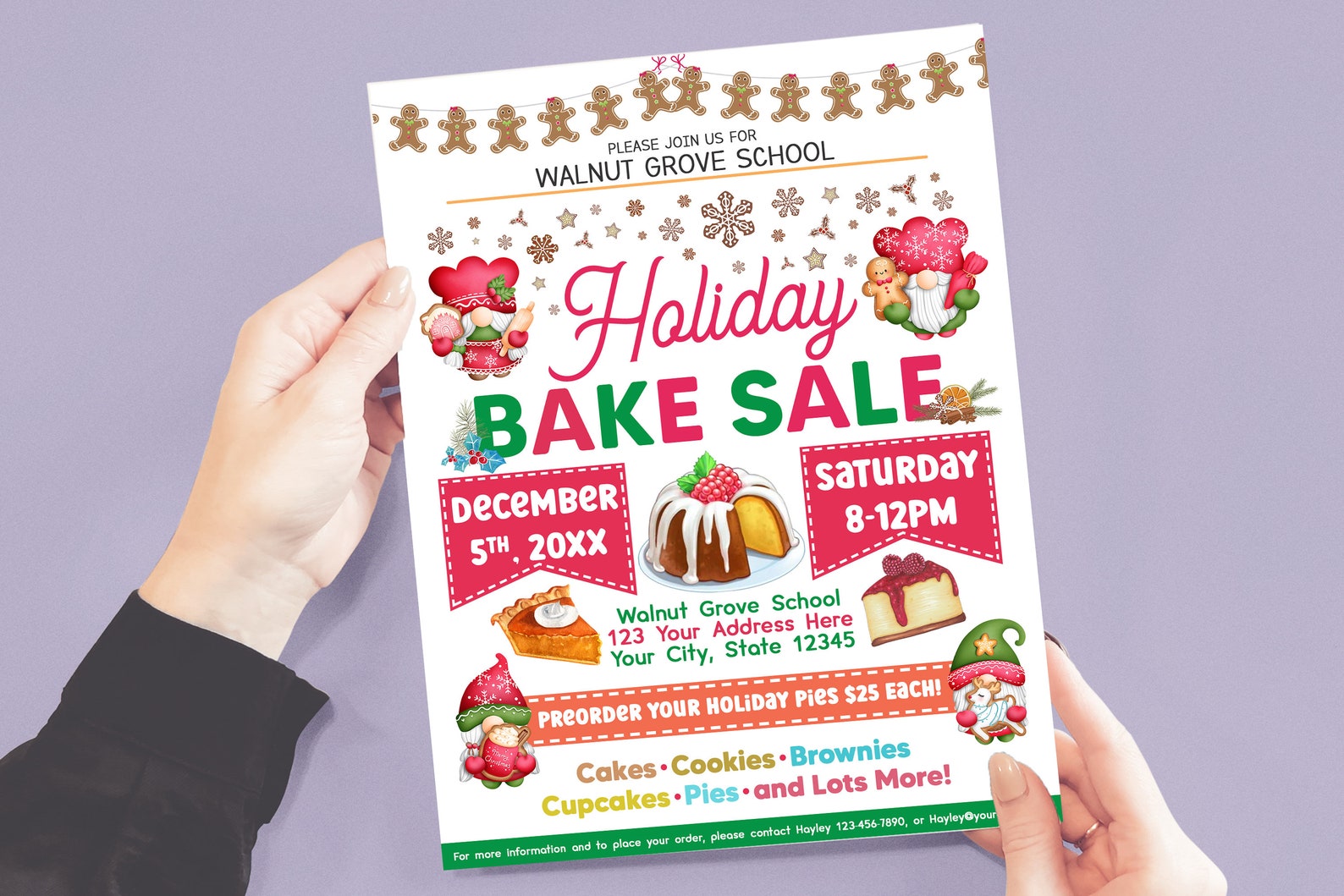 Editable Holiday Bake Sale Flyer School Fundraiser Event - Etsy