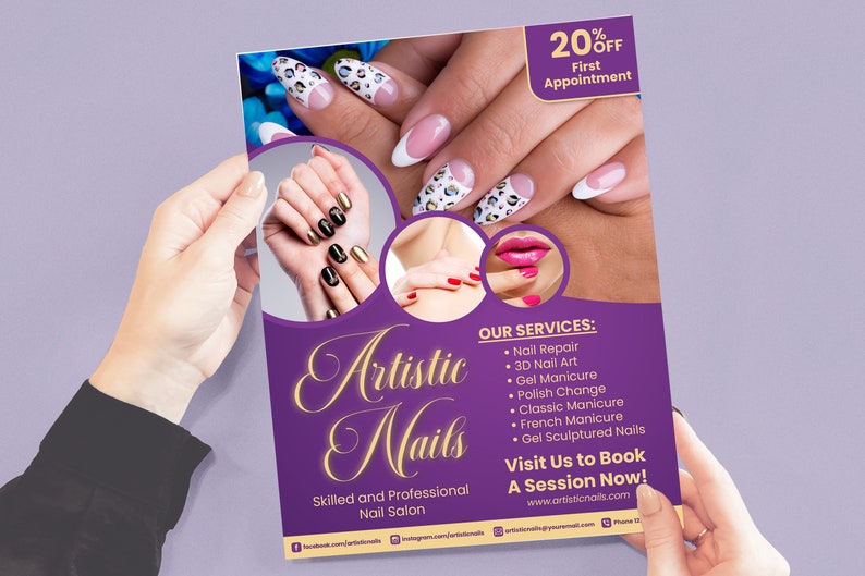 Nail Flyer Template Editable Nail Salon Flyer Nail Tech - Etsy