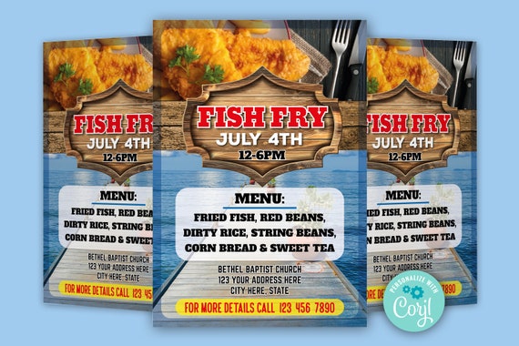 Editable Fish Fry Invitation Downloadable Printable Fish Fry - Etsy