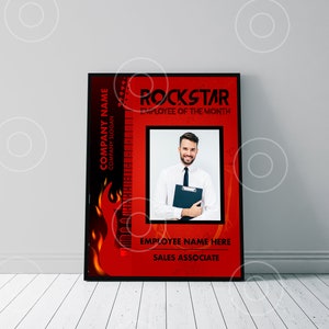 Set of 2 EDITABLE Rockstar Employee of the Month Certificate | Employee ...