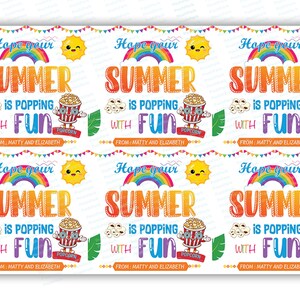 Editable Summer Gift Tag, Hope Your Summer is Popping With Fun Gift ...