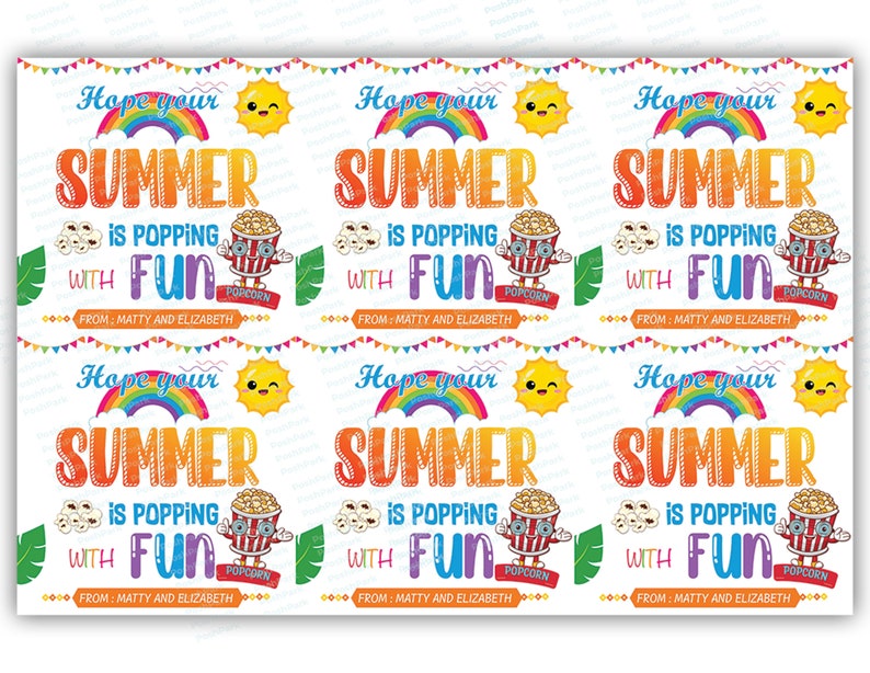 Editable Summer Gift Tag Hope Your Summer is Popping With Fun | Etsy