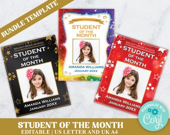 Star of the Week Printable, Star Student Award, Student Achievement ...