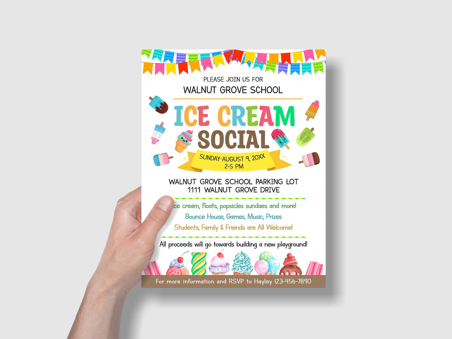 EDITABLE Summer Ice Cream Social Flyer Ice Cream Party - Etsy