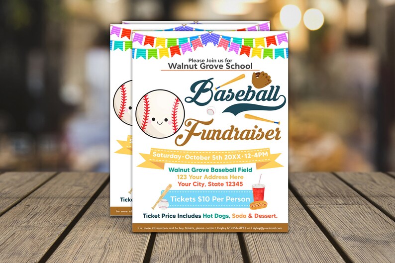 Baseball Fundraiser Flyer School Benefit Poster Fundraiser - Etsy