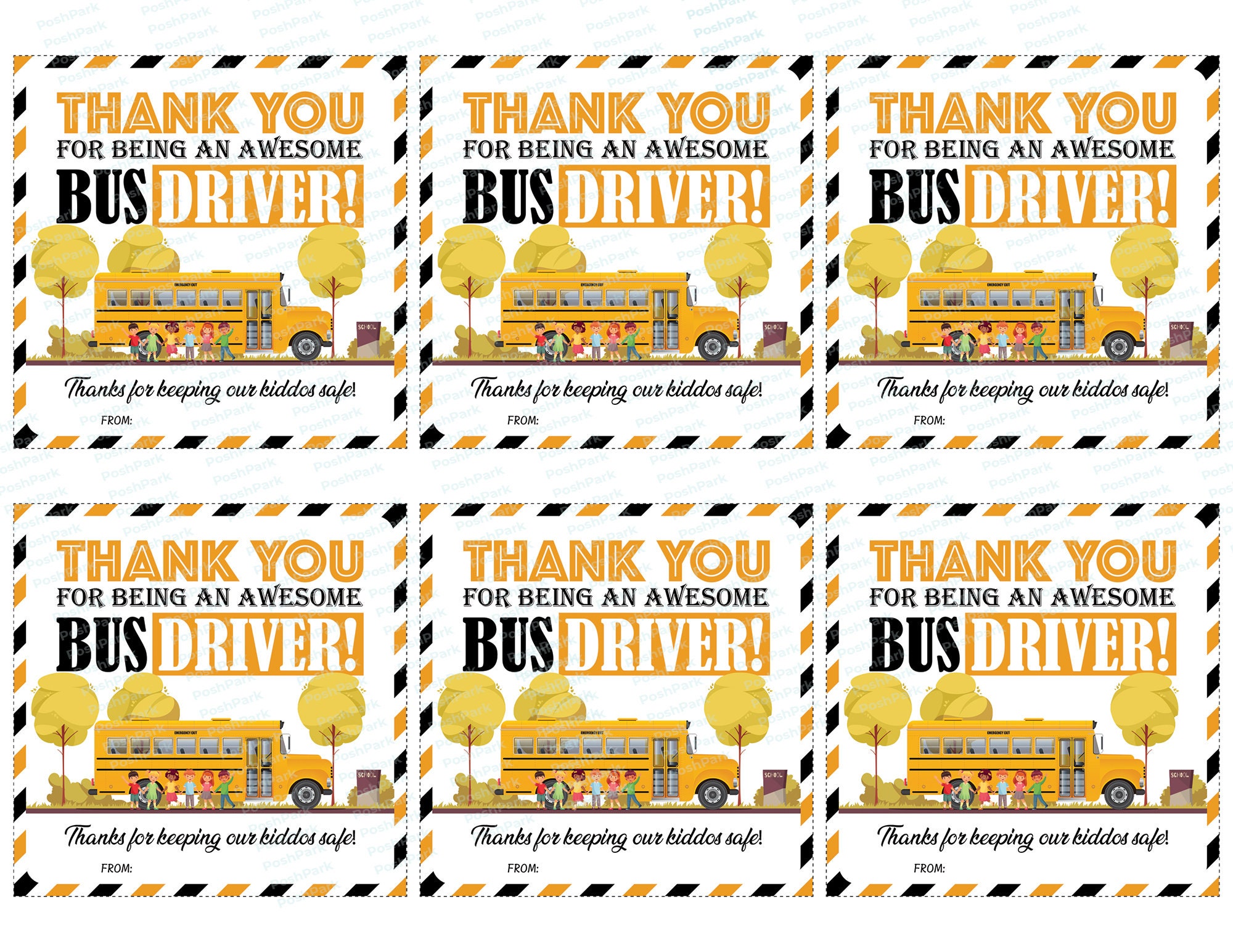Printable PDF Bus Driver Appreciation Gift Tag Printable Bus - Etsy
