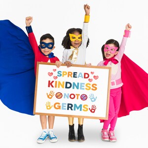 Printable Spread Kindness Not Germs Poster, PDF School Health Safety ...