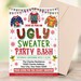 Ugly Sweater Party Flyer Template, Editable Ugly Sweater Holiday Party ...