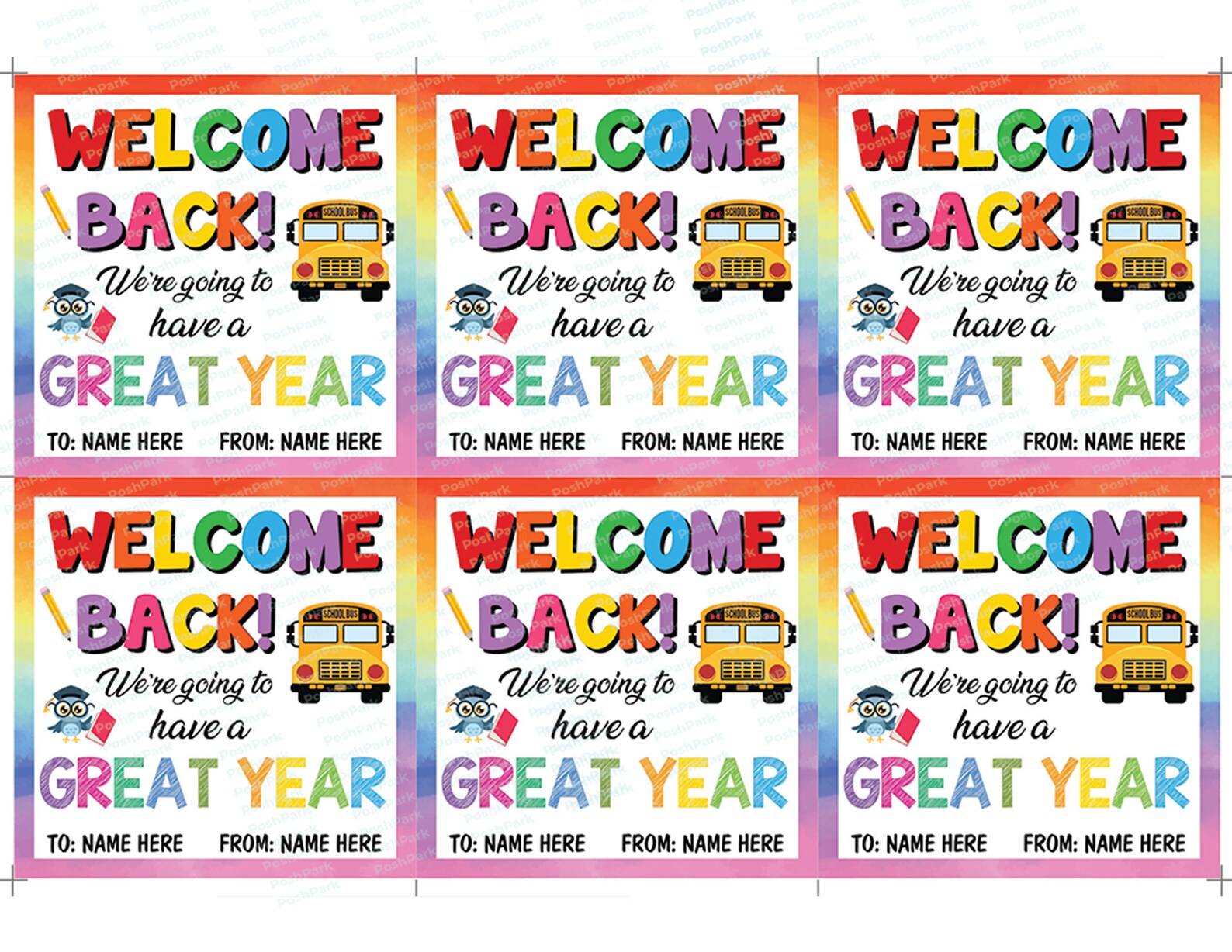 EDITABLE Welcome Back to School Gift Tag Template Colorful - Etsy