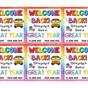 EDITABLE Welcome Back to School Gift Tag Template, Colorful First Day ...