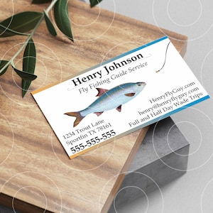 Editable Fishing Business Card, DIY Printable Fishing Business Card ...