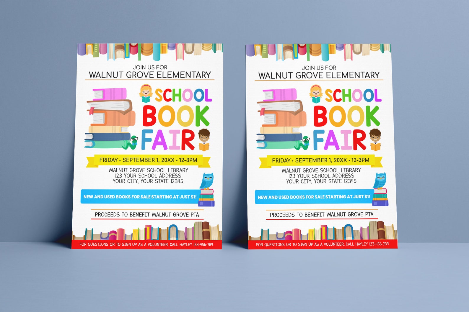 EDITABLE Book Fair Flyer Template Colorful School Fundraiser - Etsy