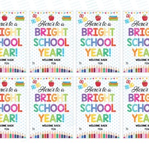 PRINTABLE PDF Bright School Year Gift Tag, Colorful Back to School Tags ...