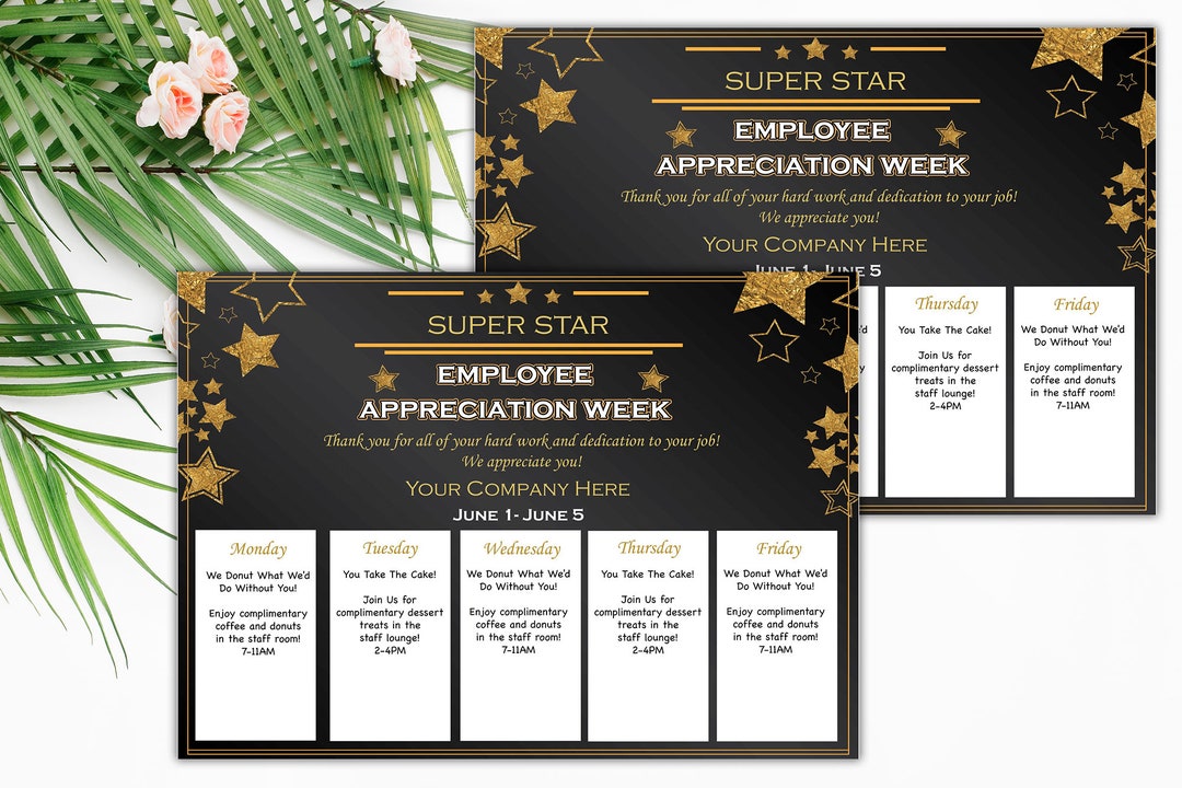 EDITABLE Staff Appreciation Week Template, Employee Appreciation Week ...