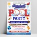 Editable End of Season Baseball Pool Party, Baseball Pool Bash, Party ...