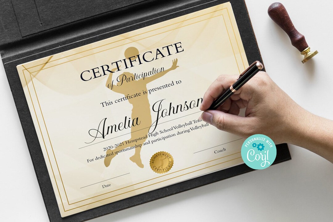 Editable Girls Volleyball Certificate Template, Girls Volleyball ...