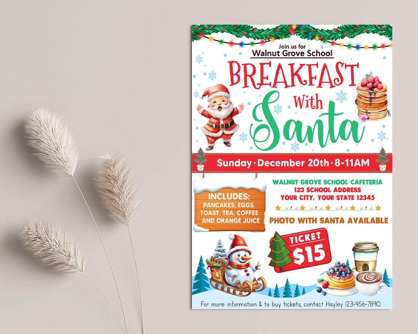 Editable Breakfast With Santa Flyer Template, Meet Santa Flyer ...