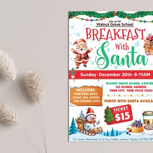 Editable Breakfast With Santa Flyer Template, Meet Santa Flyer ...