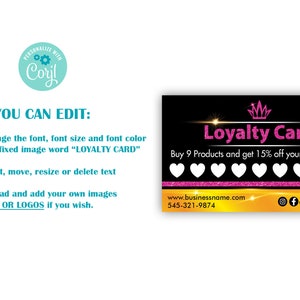 Printable Loyalty Cards, Printable Loyalty Cards Template| Editable ...