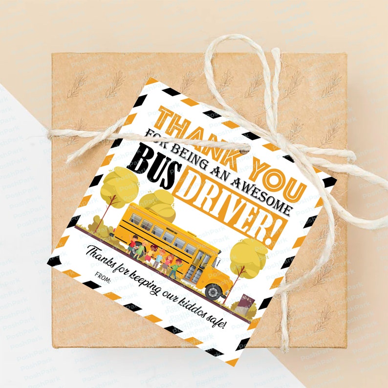 Printable PDF Bus Driver Appreciation Gift Tag Printable Bus - Etsy