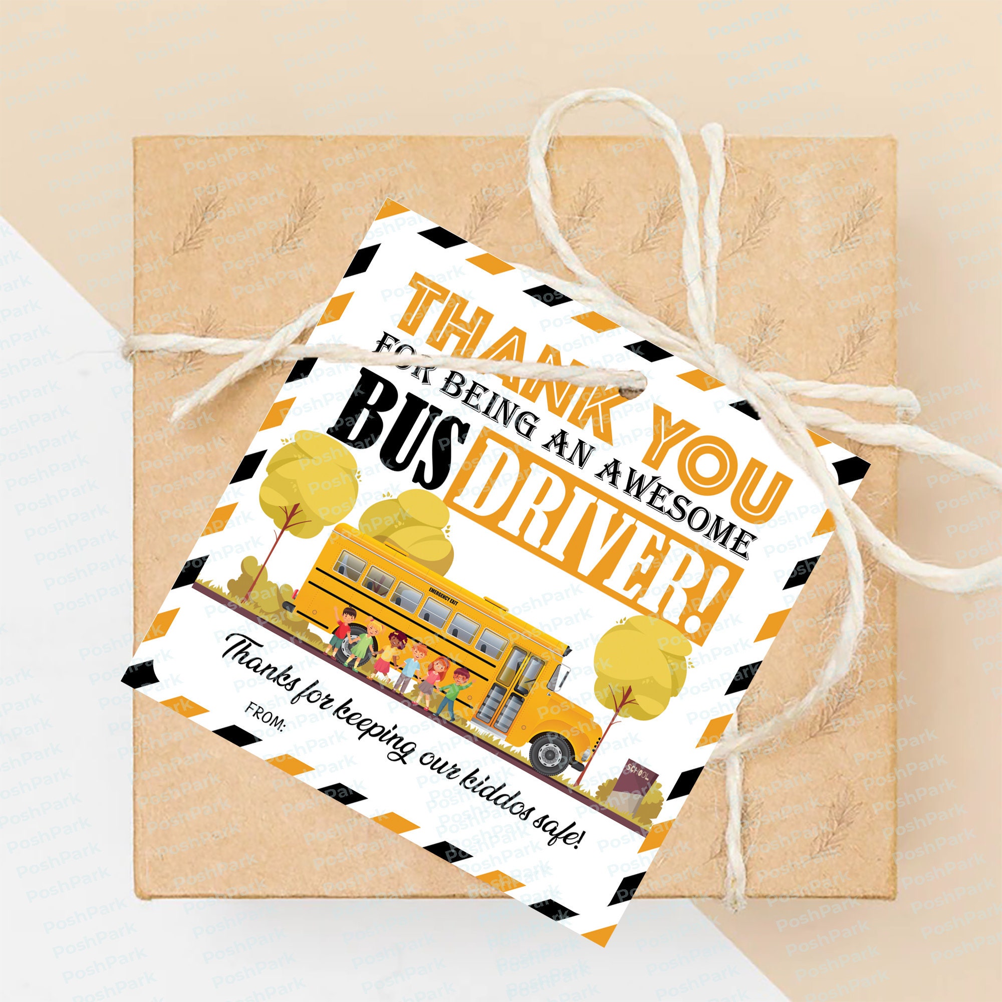 Printable PDF Bus Driver Appreciation Gift Tag Printable Bus - Etsy