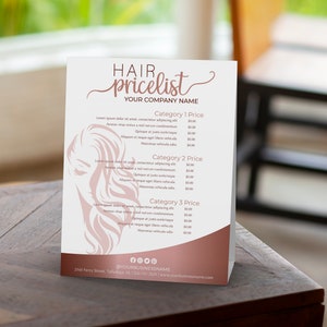 EDITABLE Hair Salon Price List, Hair Pricelist Flyer| Hair Price List ...