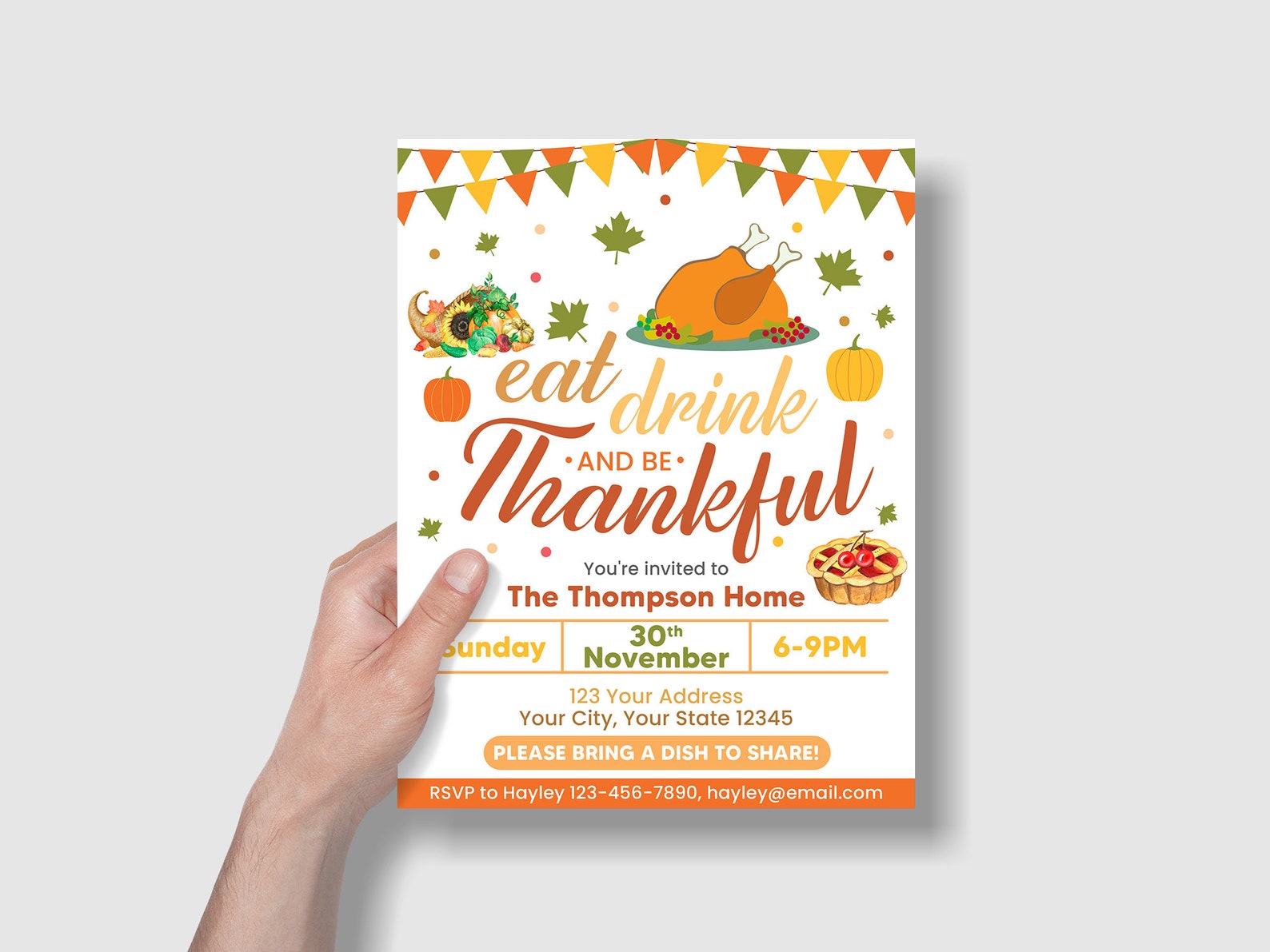 Editable Thanksgiving Invitation Friendsgiving Invite Flyer - Etsy