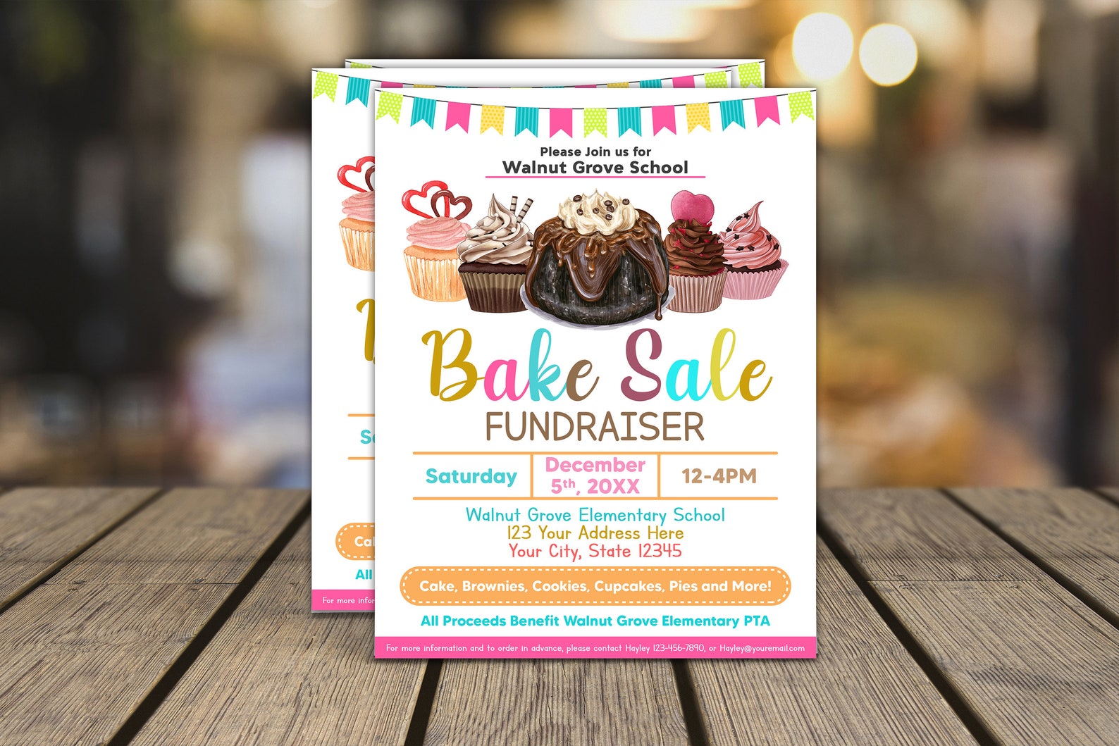EDITABLE Bake Sale Flyer Printable PTO PTA Flyers School - Etsy
