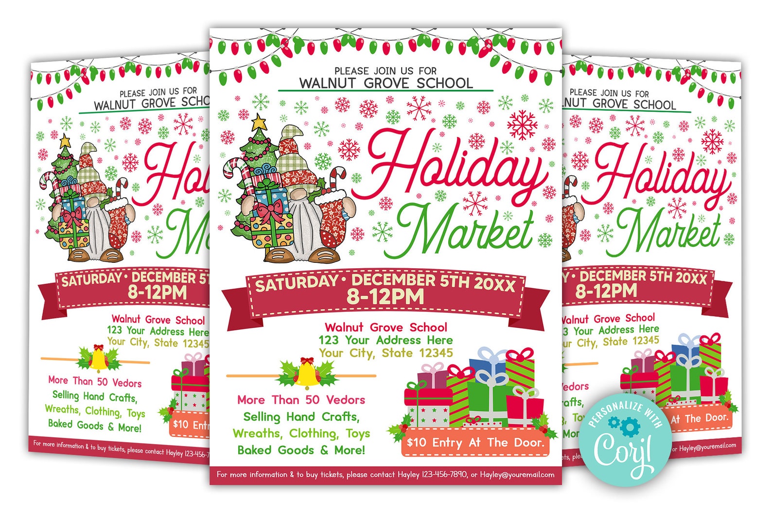Editable Holiday Market Flyer Template Community Holiday - Etsy