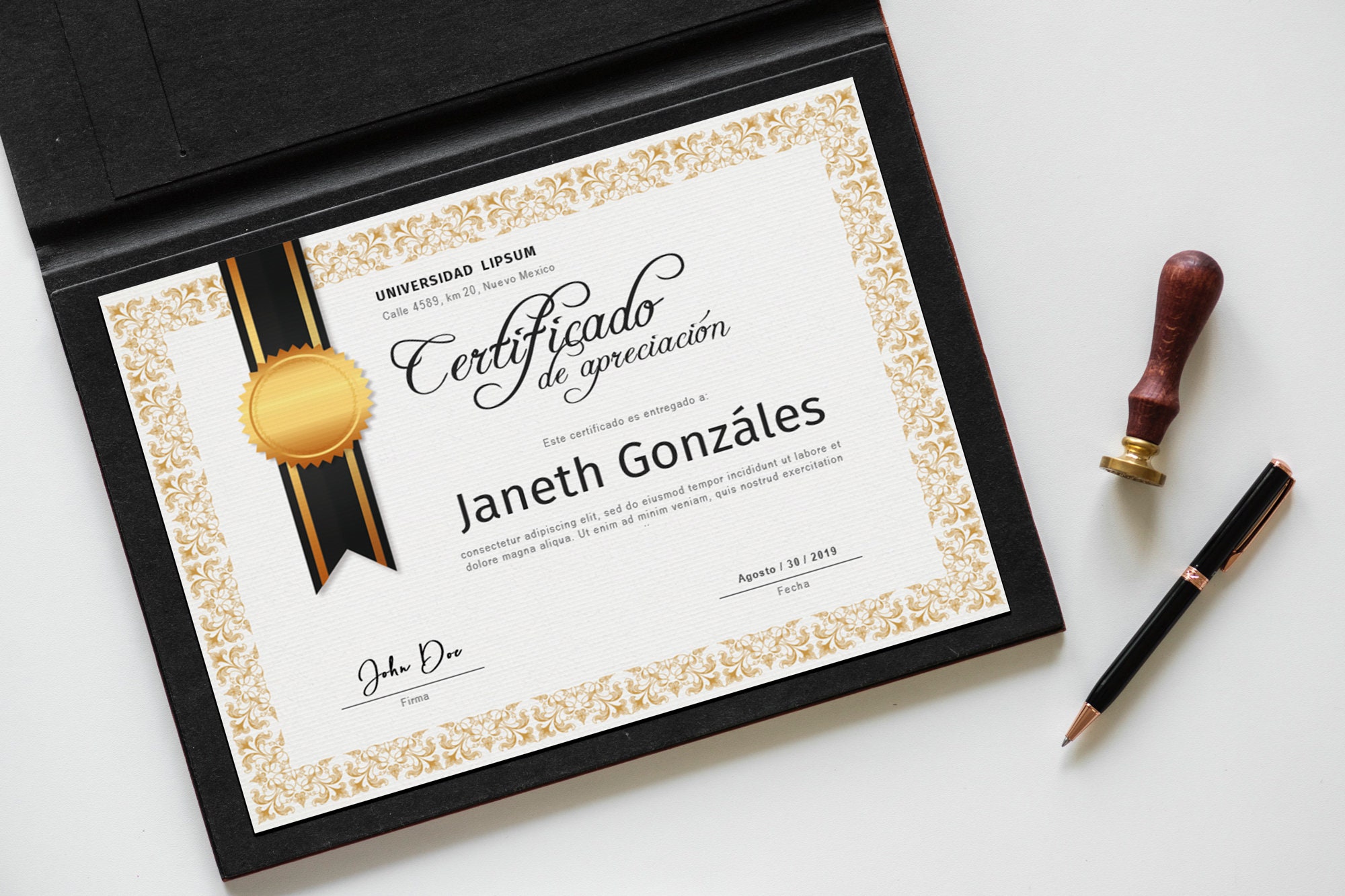 Certificado De Apreciación EDITABLE Elegant Design School Office Award ...
