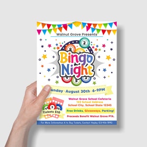 Editable Bingo Night Flyer Template, Family Game Night Invite ...