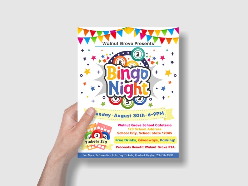 Editable Bingo Night Flyer Template, Family Game Night Invite ...