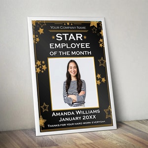EDITABLE Star Employee of the Month Template | Printable Employees ...