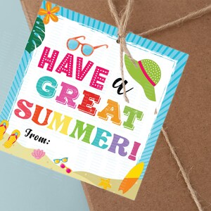 Printable PDF Summer Gift Tag, End of School Tag, Last Day of School ...