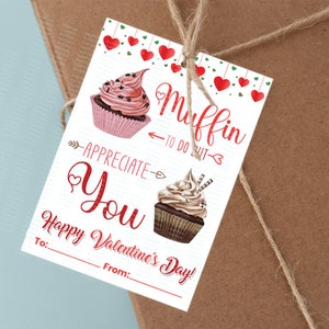 Valentines Day Appreciation Gift Tag Bundle, Set of 6 Editable Teacher ...