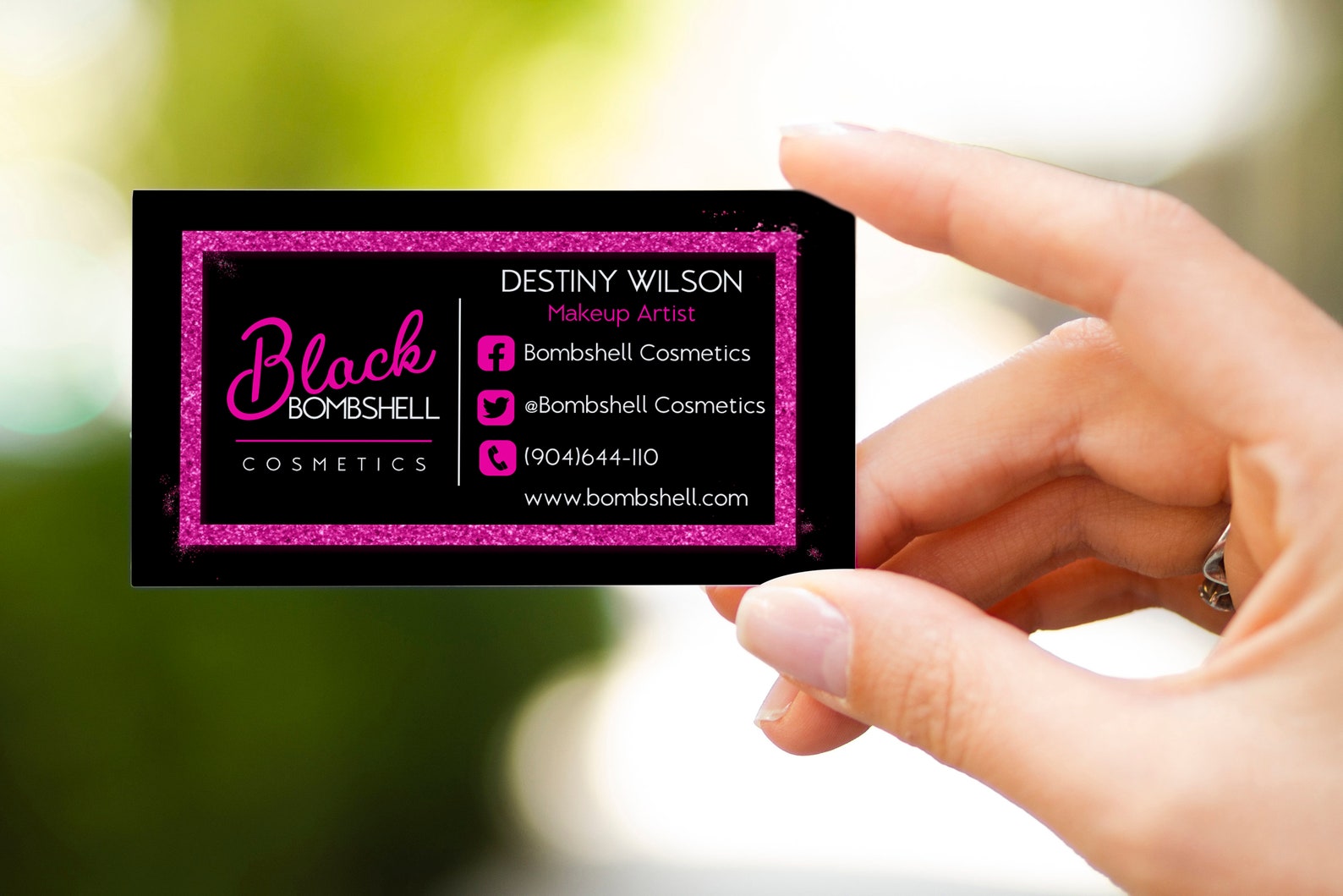 Pink and Black Business Cards business Card Template DIY - Etsy