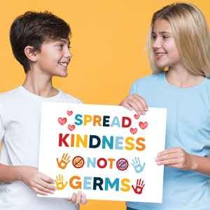 Printable Spread Kindness Not Germs Poster, PDF School Health Safety ...
