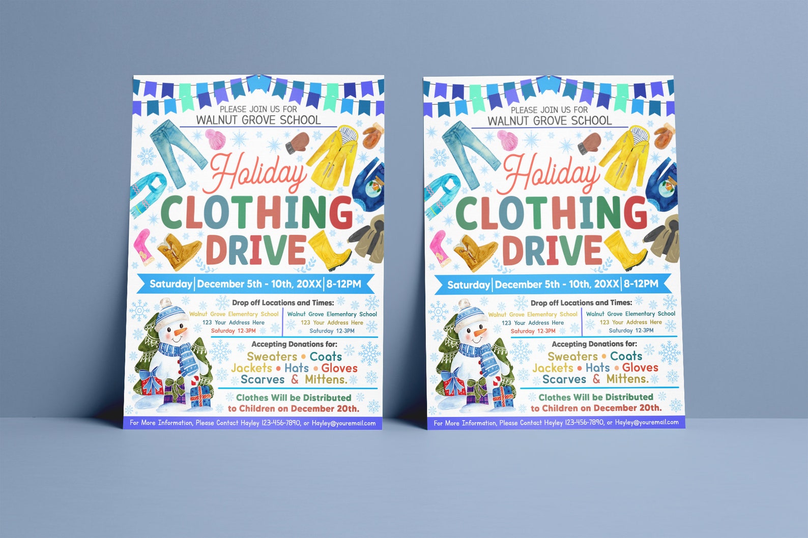 Editable Winter Clothing Drive Flyer Printable PTA PTO Cold - Etsy