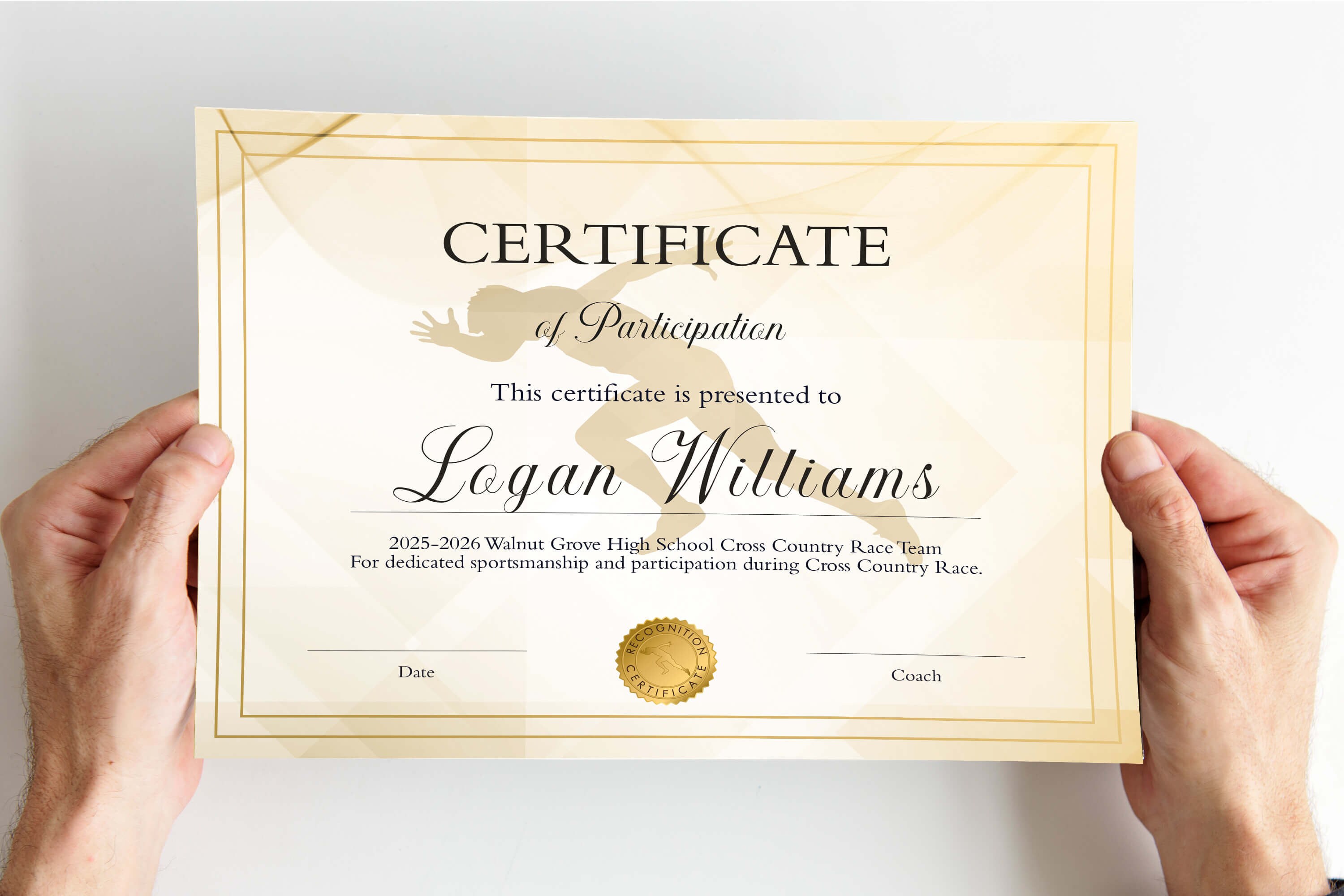 Editable Cross Country Running Award Certificate Template for - Etsy